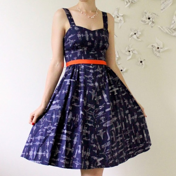 Modcloth | Dresses | Guc Bea Dot Modcloth On A Barrel Roll Blue ...
